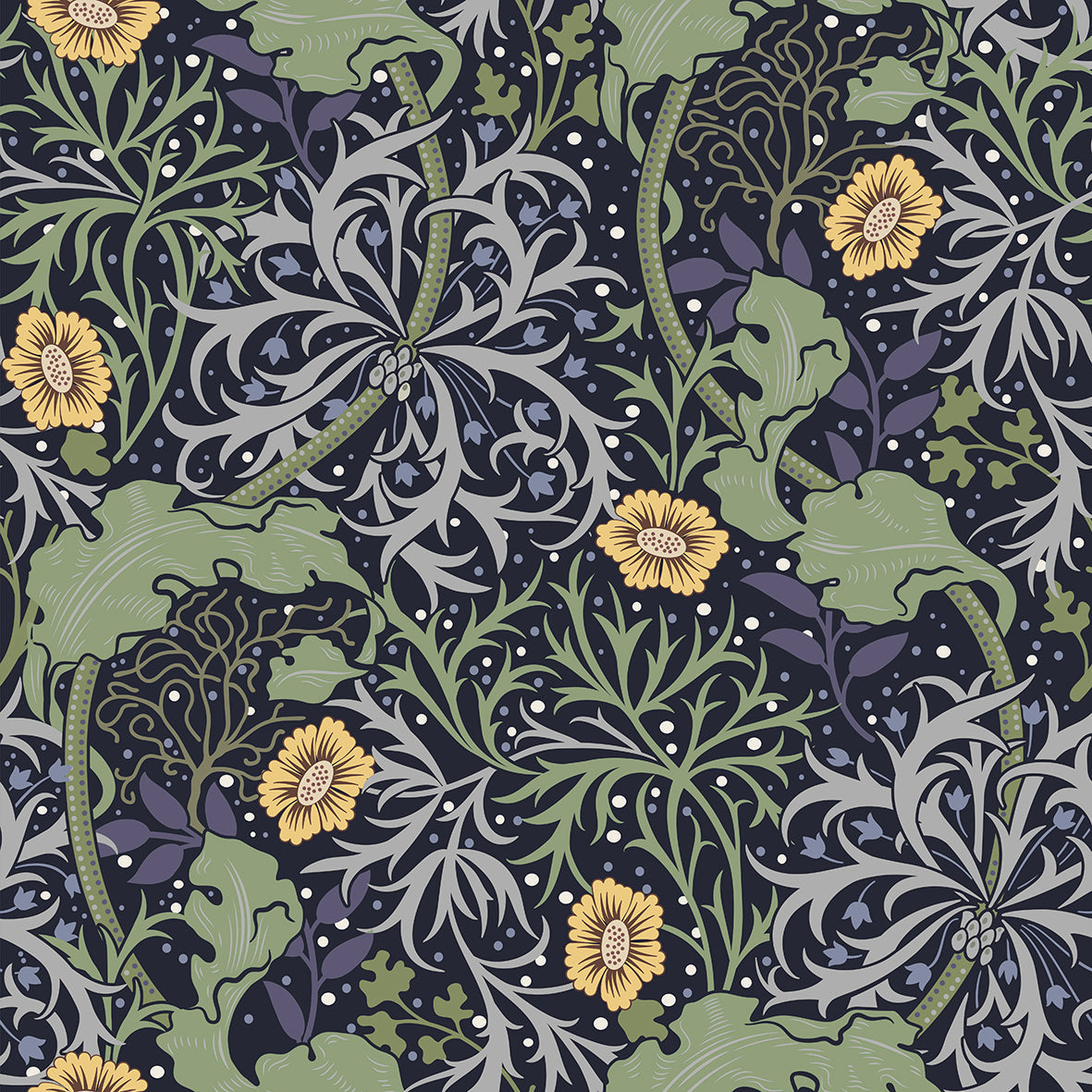 Shop Seaweed Collection (Yellow Flower) inspired by William Morris ...