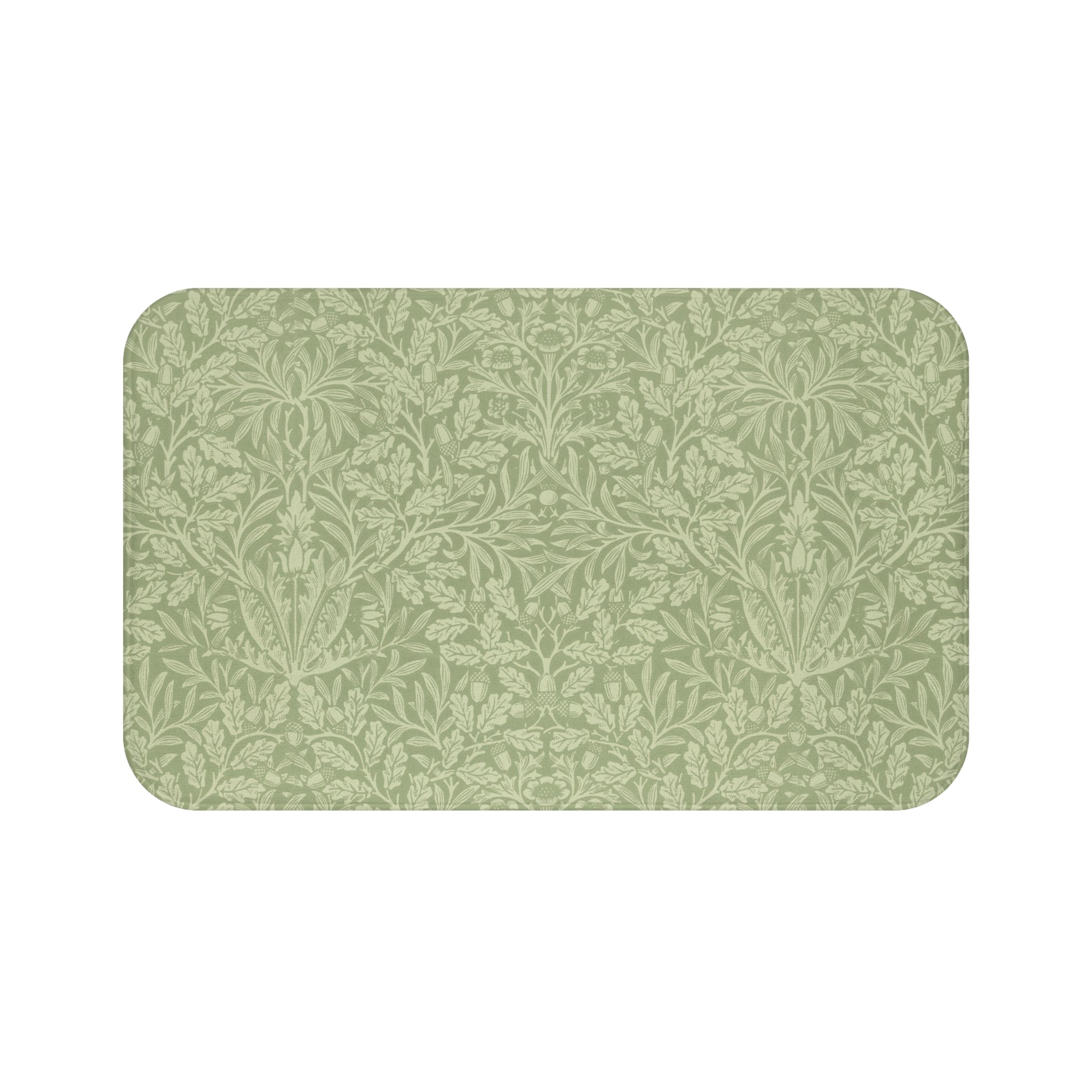 Microfibre Bath Mat by William Morris - Acorns & Oak Leaves (Green ...
